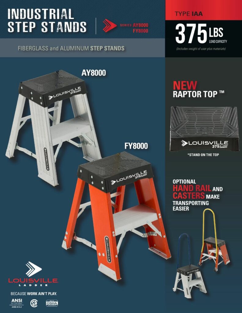 fy-ay8000-industrial-step-stands-flyer-1 - Louisville Ladder