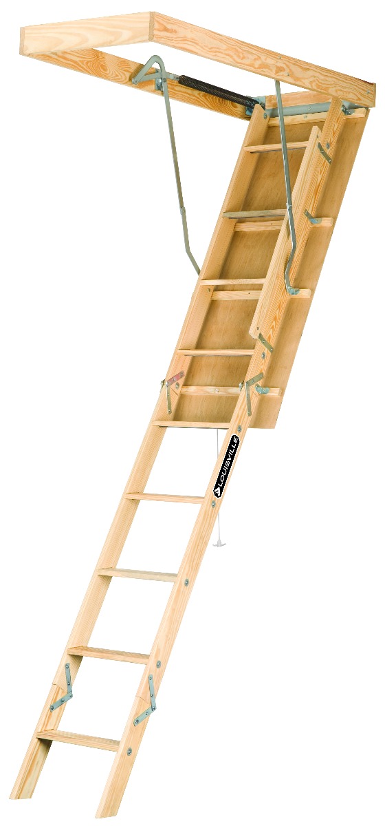 louisville_s224p_wood_premium_attic_ladder_2 - Louisville Ladder