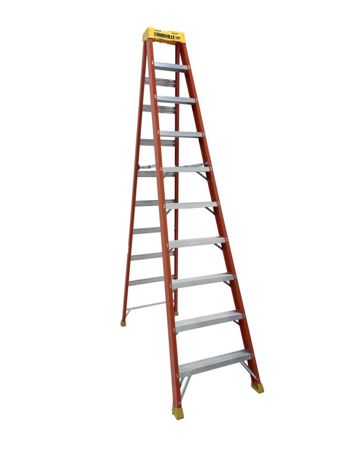 LOUISVILLE LADDER 10-FOOT FIBERGLASS STEP LADDER, TYPE IA, 300-POUND ...