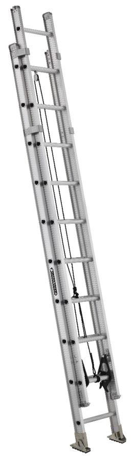 LOUISVILLE LADDER 20-FOOT ALUMINUM EXTENSION LADDER, TYPE IAA, 375 ...