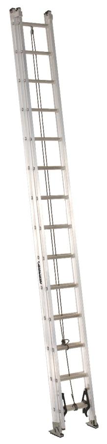 LOUISVILLE LADDER 28-FOOT ALUMINUM EXTENSION LADDER, TYPE IA, 300-POUND ...