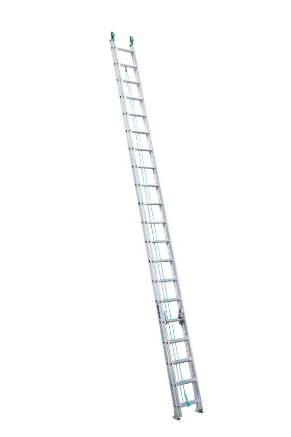 LOUISVILLE LADDER 40-FOOT ALUMINUM MULTI-SECTION EXTENSION LADDER, TYPE ...