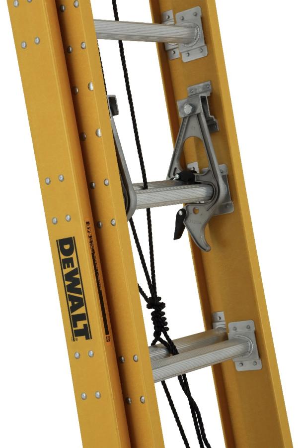 DEWALT 24-FOOT FIBERGLASS MULTI-SECTION EXTENSION LADDER, TYPE IAA, 375 ...