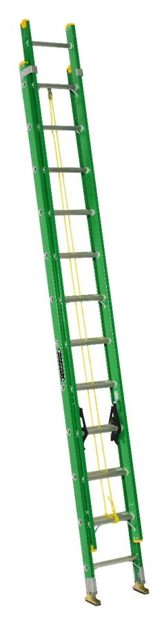 LOUISVILLE LADDER 24-FOOT FIBERGLASS EXTENSION LADDER, TYPE II, 225 ...