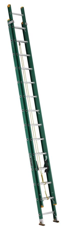LOUISVILLE LADDER 28-FOOT FIBERGLASS EXTENSION LADDER, TYPE II, 225 ...