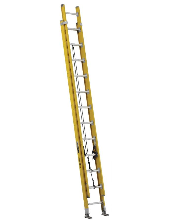 LOUISVILLE LADDER 24-FOOT FIBERGLASS EXTENSION LADDER, TYPE IAA, 375 ...
