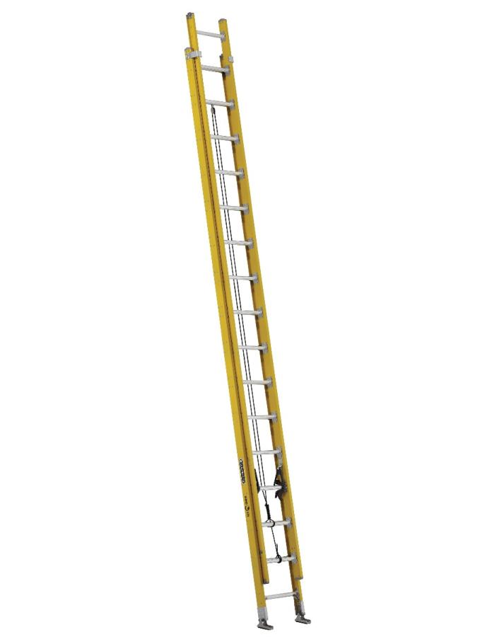 LOUISVILLE LADDER 32-FOOT FIBERGLASS EXTENSION LADDER, TYPE IAA, 375 ...