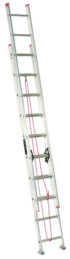 LOUISVILLE LADDER 20-FOOT ALUMINUM EXTENSION LADDER, TYPE III, 200 ...