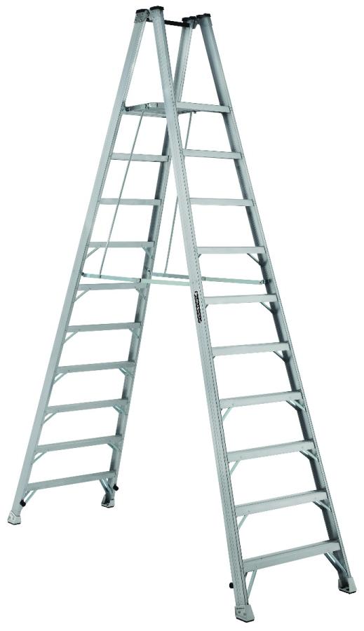 LOUISVILLE LADDER 10-FOOT ALUMINUM TWIN FRONT PLATFORM STEP LADDER ...
