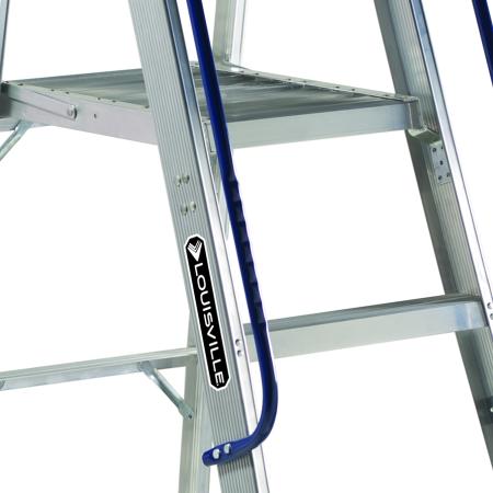 LOUISVILLE LADDER 8-FOOT ALUMINUM PLATFORM LADDER, TYPE IA, 300-POUND ...