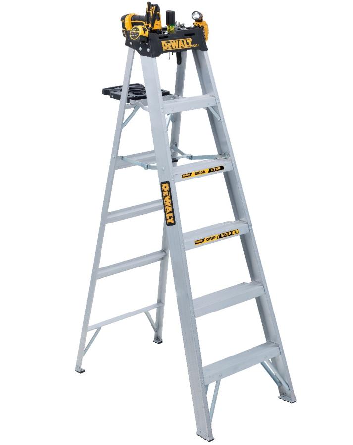 DEWALT 10-FOOT ALUMINUM STEP LADDER, TYPE IA, 300-POUND LOAD CAPACITY ...