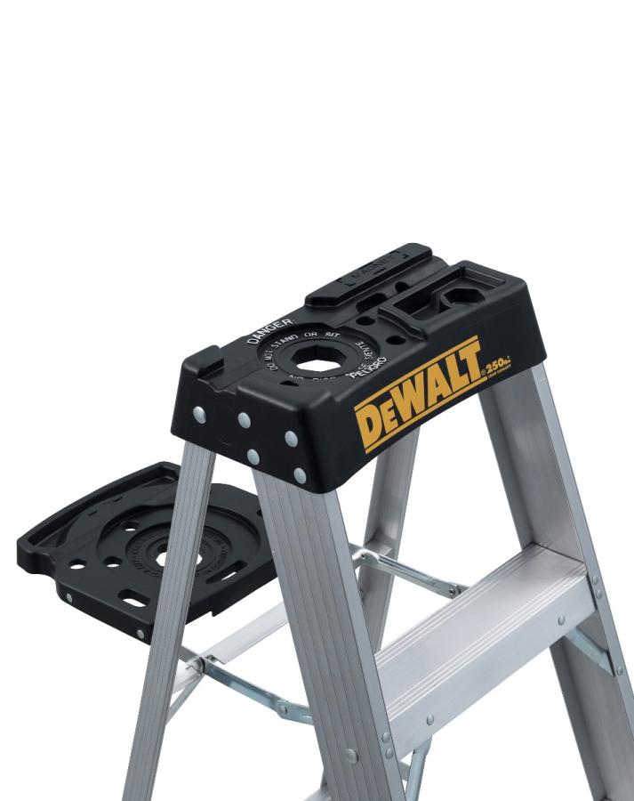 DEWALT 10-FOOT ALUMINUM STEP LADDER, TYPE I, 250-POUND LOAD CAPACITY ...