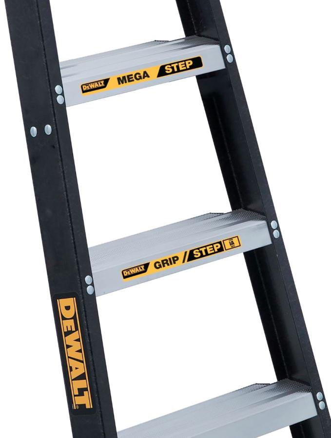DEWALT 6-FOOT FIBERGLASS STEP LADDER, TYPE IA, 300-POUND LOAD CAPACITY ...