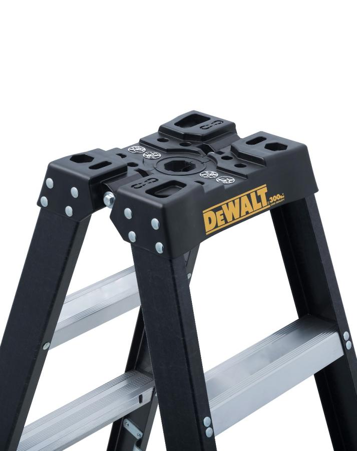 DEWALT 8-FOOT FIBERGLASS STEP LADDER, TYPE IA, 300-POUND LOAD CAPACITY ...
