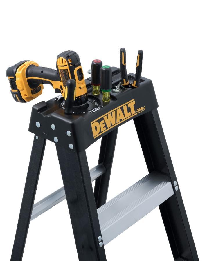 DEWALT 4-FOOT FIBERGLASS STEP LADDER, TYPE I, 250-POUND LOAD CAPACITY ...
