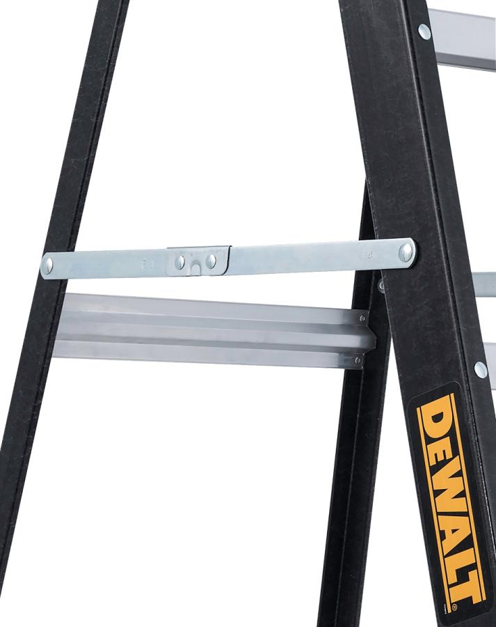 DEWALT 8-FOOT FIBERGLASS STEP LADDER, TYPE I, 250-POUND LOAD CAPACITY ...
