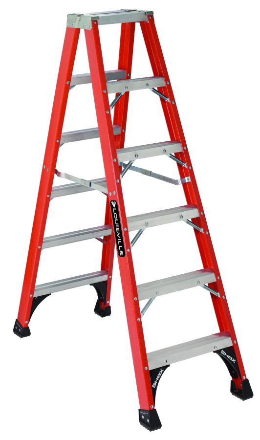 LOUISVILLE LADDER 6-FOOT FIBERGLASS STEP LADDER, TYPE IAA, 375-POUND ...
