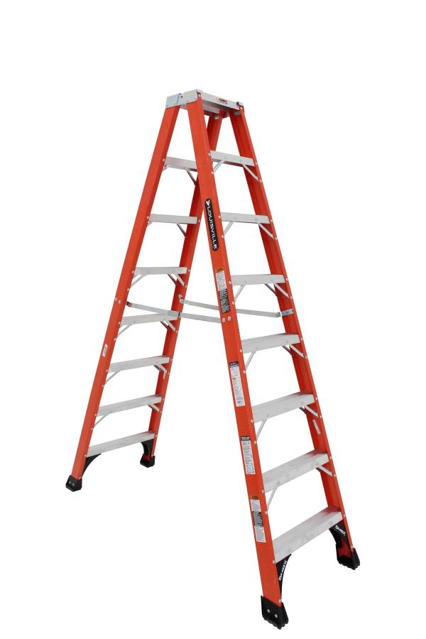 LOUISVILLE LADDER 8-FOOT FIBERGLASS STEP LADDER, TYPE IAA, 375-POUND ...
