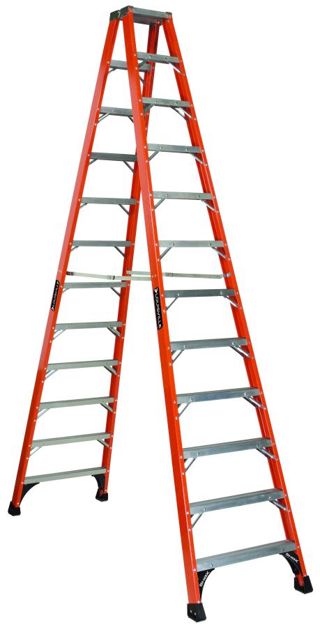 LOUISVILLE LADDER 12-FOOT FIBERGLASS STEP LADDER, TYPE IAA, 375-POUND ...