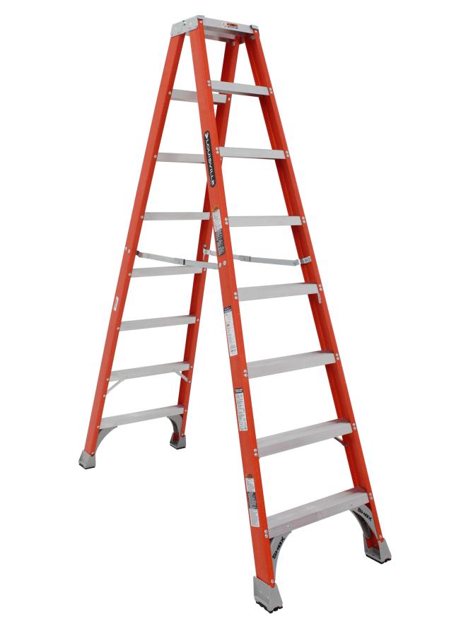 LOUISVILLE LADDER 8-FOOT FIBERGLASS TWIN FRONT TWIN STEP LADDER, TYPE ...
