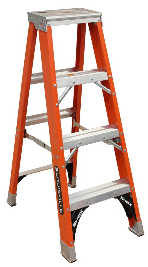 LOUISVILLE LADDER 4-FOOT FIBERGLASS STEP LADDER, TYPE IAA, 375-POUND ...
