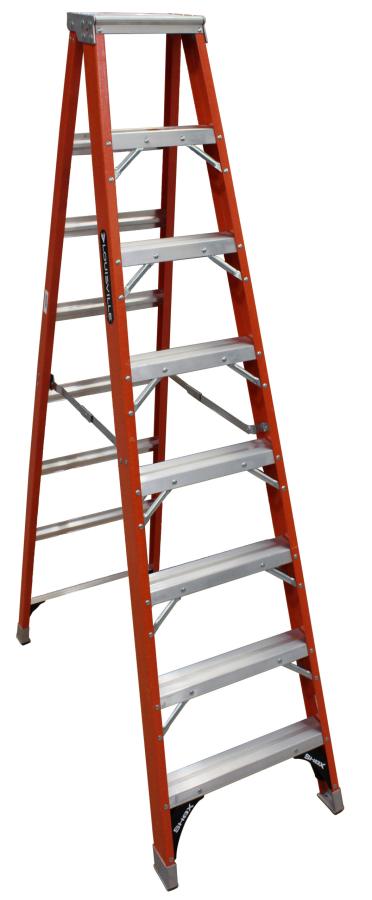 LOUISVILLE LADDER 8-FOOT FIBERGLASS STEP LADDER, TYPE IAA, 375-POUND ...