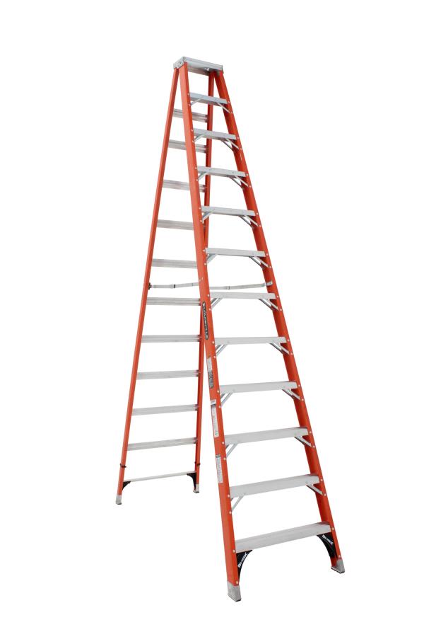 LOUISVILLE LADDER 12-FOOT FIBERGLASS STEP LADDER, TYPE IAA, 375-POUND ...