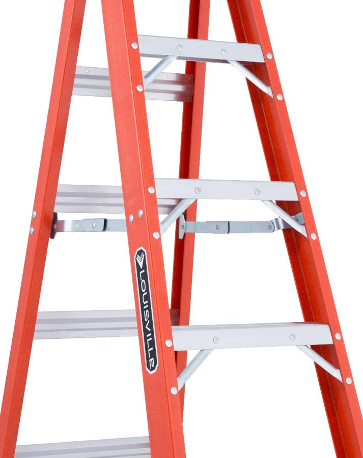 LOUISVILLE LADDER 6-FOOT FIBERGLASS STEP LADDER, TYPE IAA, 375-POUND ...