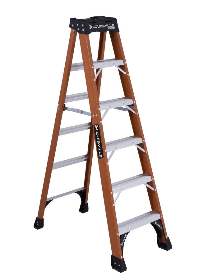 LOUISVILLE LADDER 6-FOOT FIBERGLASS STEP LADDER, TYPE IAA, 375-POUND ...