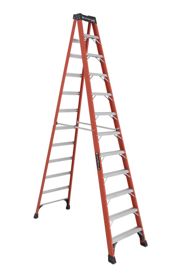 LOUISVILLE LADDER 12-FOOT FIBERGLASS STEP LADDER, TYPE IAA, 375-POUND ...