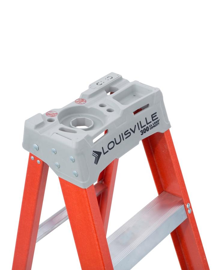 LOUISVILLE LADDER 8-FOOT FIBERGLASS STEP LADDER, TYPE IA, 300-POUND ...