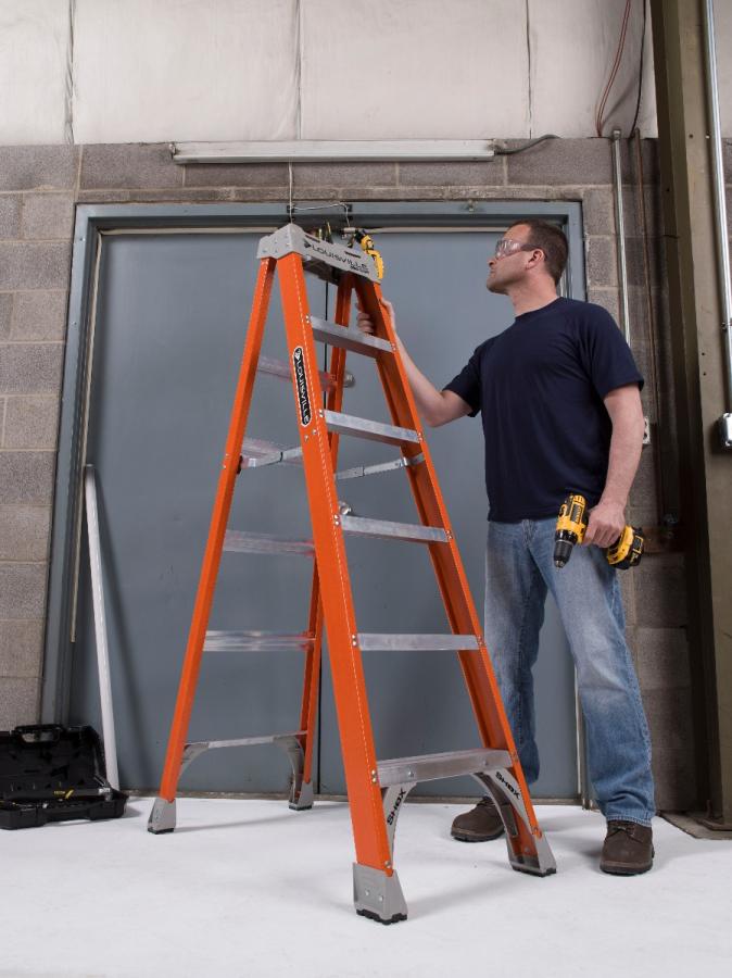 LOUISVILLE LADDER 10-FOOT FIBERGLASS STEP LADDER, TYPE IA, 300-POUND ...