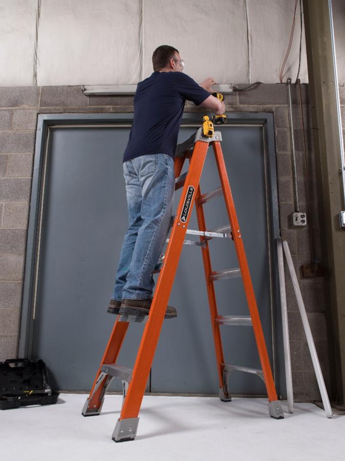 LOUISVILLE LADDER 12-FOOT FIBERGLASS STEP LADDER, TYPE IA, 300-POUND ...