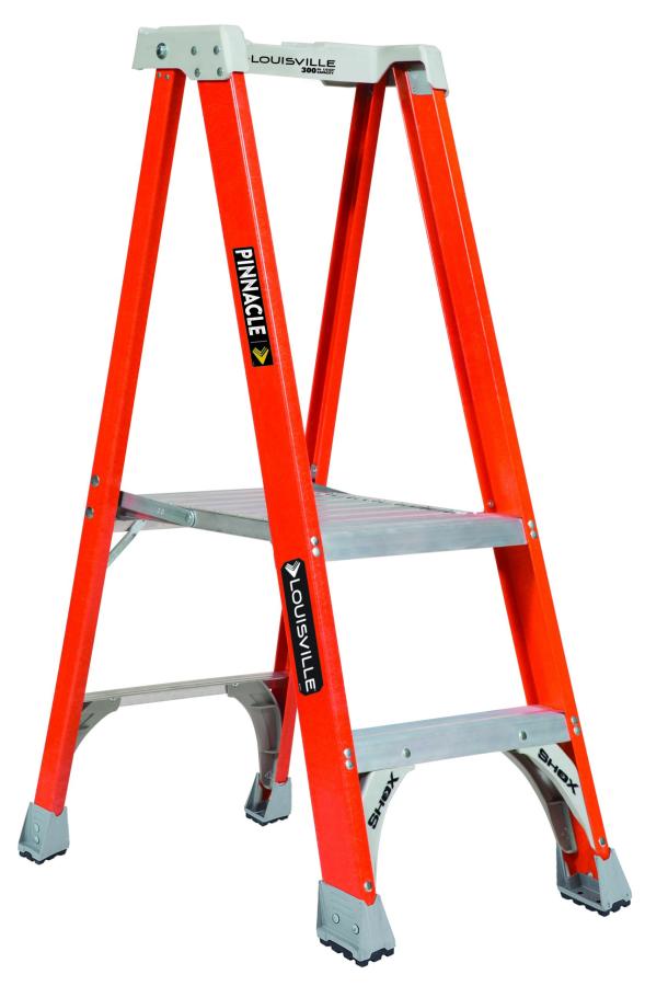 LOUISVILLE LADDER 2-FOOT FIBERGLASS PINNACLE PLATFORM STEP LADDER, TYPE ...