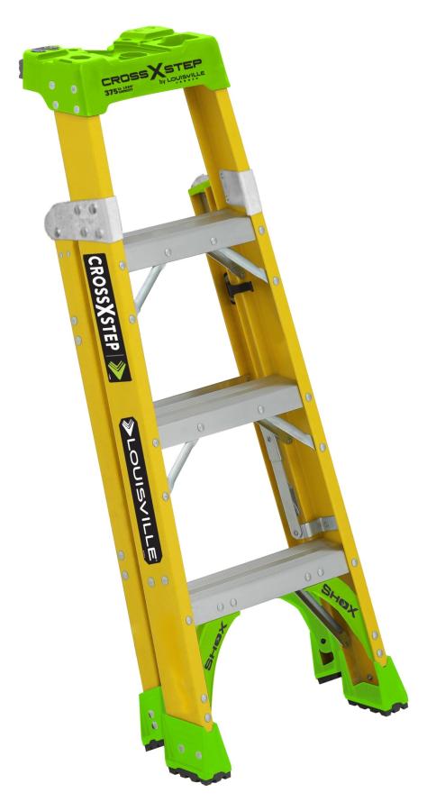 LOUISVILLE LADDER 4-FOOT FIBERGLASS CROSS-STEP LADDER, TYPE IAA, 375 ...