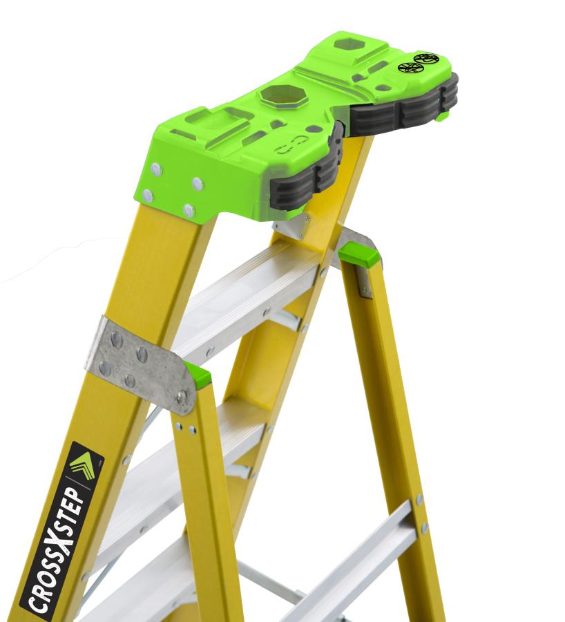 LOUISVILLE LADDER 12-FOOT FIBERGLASS CROSS-STEP LADDER, TYPE IAA, 375 ...
