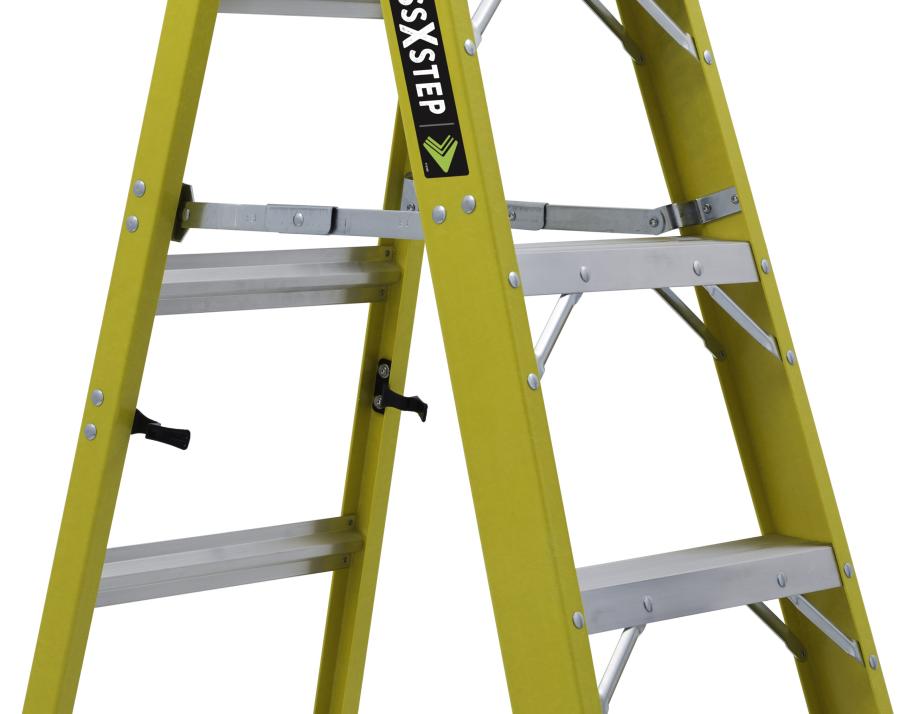 LOUISVILLE LADDER 12-FOOT FIBERGLASS CROSS-STEP LADDER, TYPE IAA, 375 ...