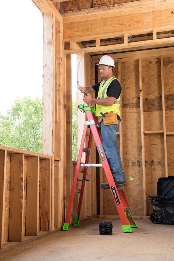 LOUISVILLE LADDER 12-FOOT FIBERGLASS CROSS STEP LADDER, TYPE IA, 300 ...