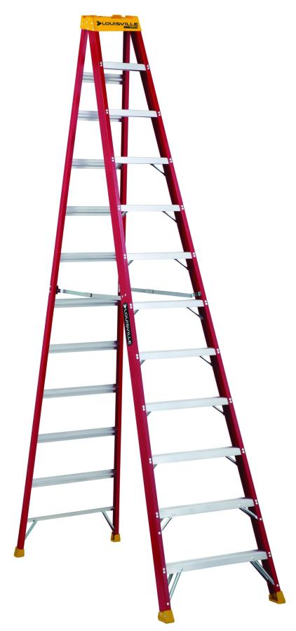 LOUISVILLE LADDER 12-FOOT FIBERGLASS STEP LADDER, TYPE IA, 300-POUND ...