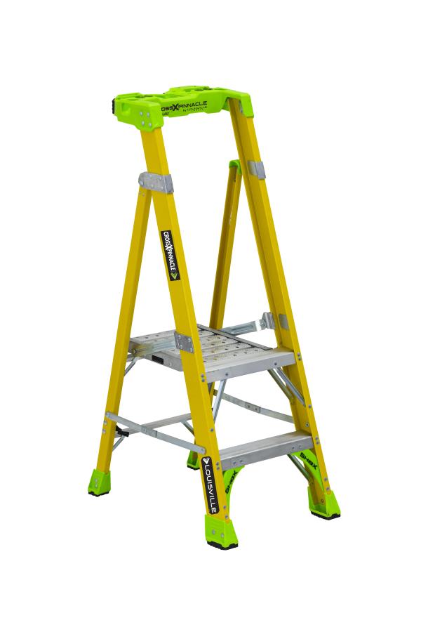 LOUISVILLE LADDER 2-FOOT FIBERGLASS CROSS PINNACLE PLATFORM AND LEANING ...