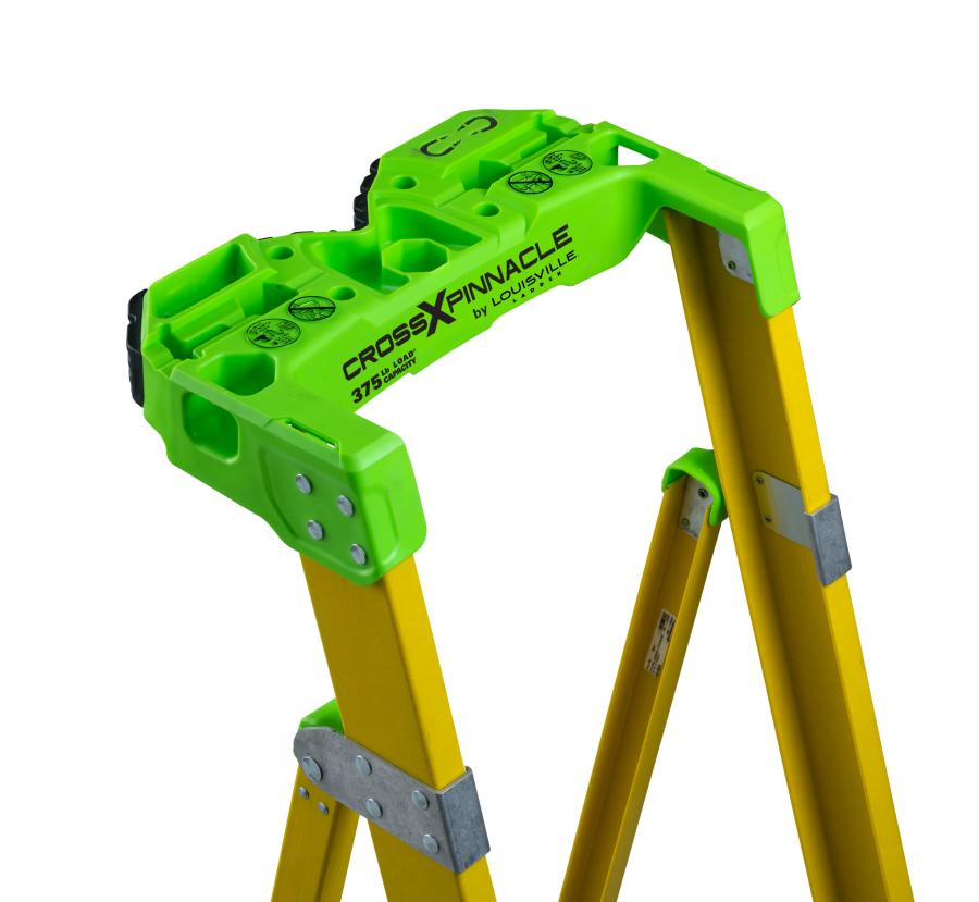 LOUISVILLE LADDER 3-FOOT FIBERGLASS CROSS PINNACLE PLATFORM AND LEANING ...