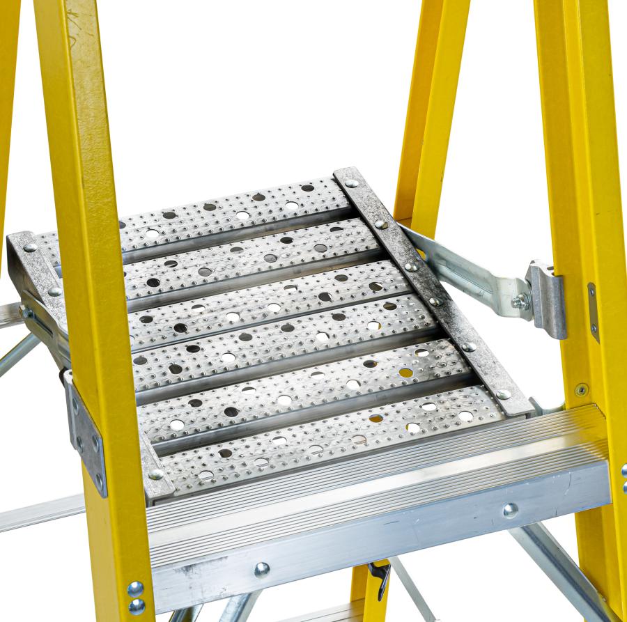 LOUISVILLE LADDER 4-FOOT FIBERGLASS CROSS PINNACLE PLATFORM AND LEANING ...
