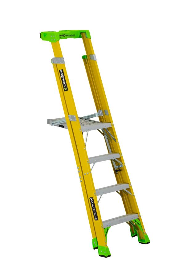 LOUISVILLE LADDER 4-FOOT FIBERGLASS CROSS PINNACLE PLATFORM AND LEANING ...