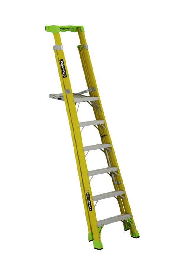LOUISVILLE LADDER 6-FOOT FIBERGLASS CROSS PINNACLE PLATFORM AND LEANING ...