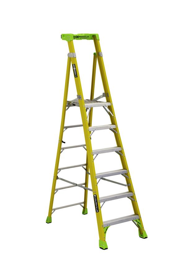 LOUISVILLE LADDER 6-FOOT FIBERGLASS CROSS PINNACLE PLATFORM AND LEANING ...