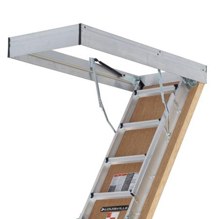 LOUISVILLE LADDER 25.5X54 ALUMINUM ATTIC LADDER, 375-POUND LOAD ...
