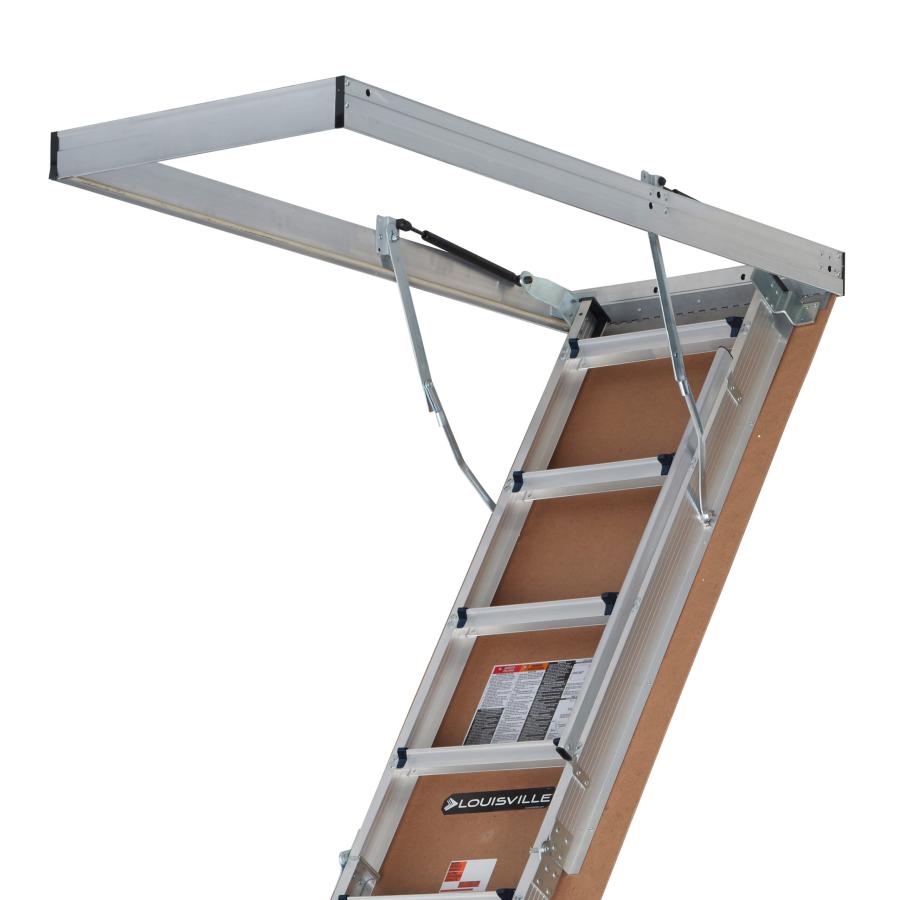 LOUISVILLE LADDER 22.5X54 ALUMINUM FIRE RATED ATTIC LADDER, 375-POUND ...