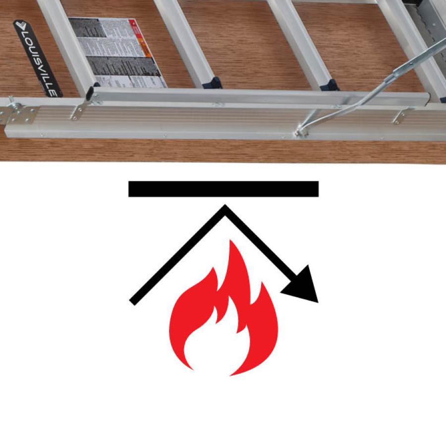 LOUISVILLE LADDER 30X54 FIRE RATED ALUMINUM ATTIC LADDER, 375-POUND ...