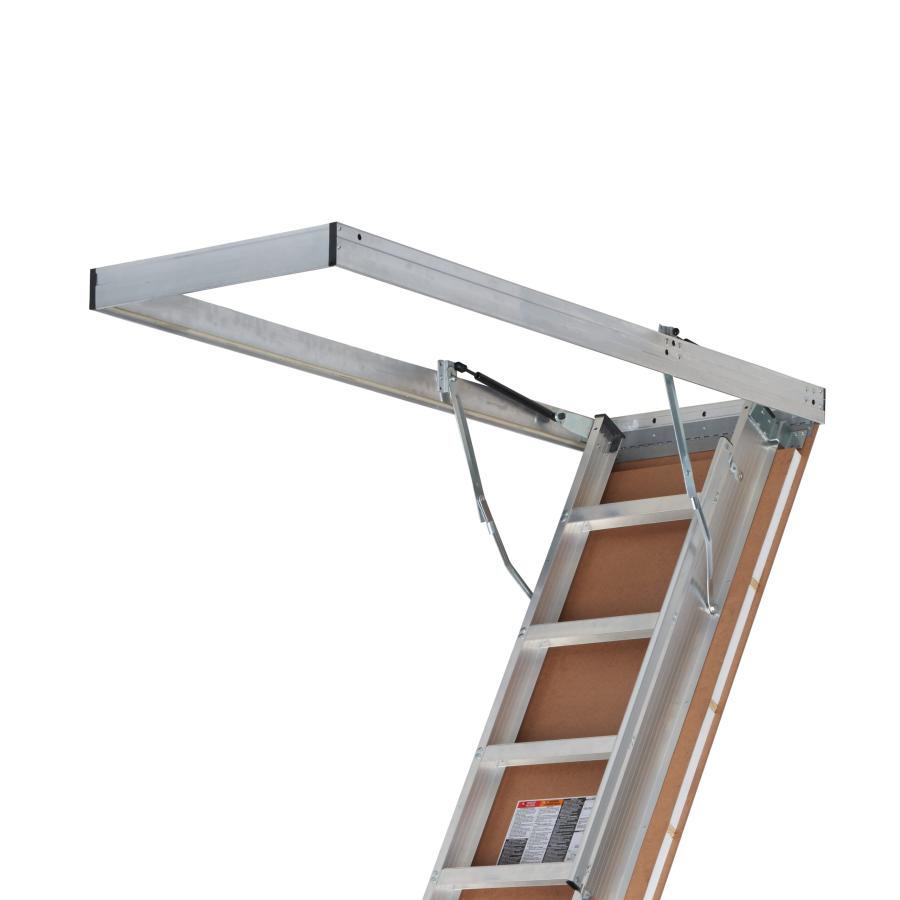 LOUISVILLE LADDER 25.5X63 FIRE RATED ALUMINUM ATTIC LADDER, 375-POUND ...